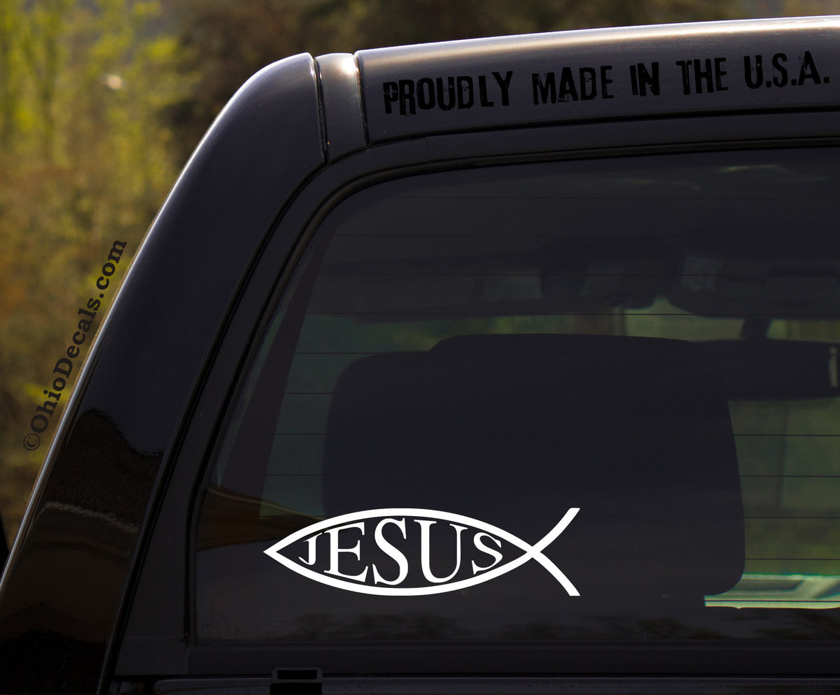 Jesus Fish - Vinyl Car Window Sticker/Decal – OhioDecals.com